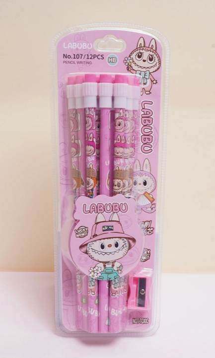 Labubu Pencil Set with Sharpener – belle: a shop for girls